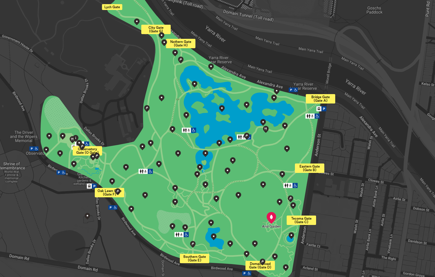 Royal Botanic Garden Map | Fasci Garden
